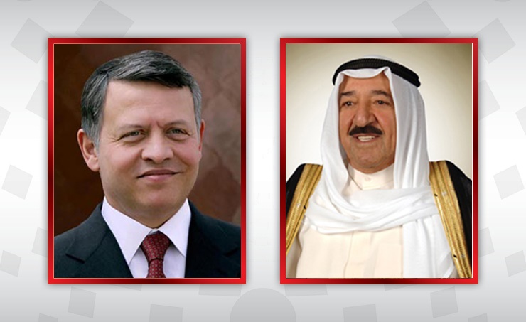 Amir of Kuwait receives King of Jordan