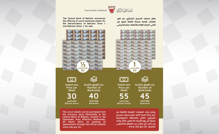 CBB announces new uncut banknote sheets