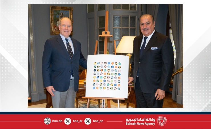 Prince Albert II of Monaco receives Shaikh Rashid bin Khalifa Al Khalifa