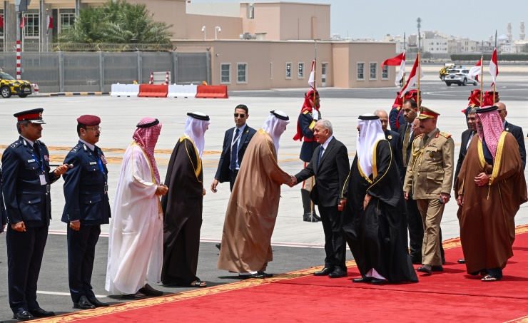 Iraqi President arrives in the kingdom to participate in Bahrain Summit