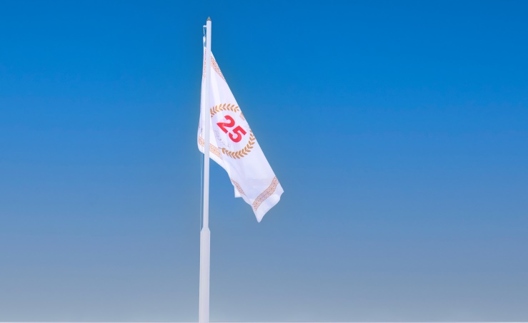 Silver Jubilee flag hoisted