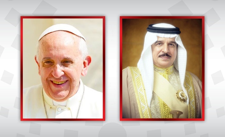 HM King Hamad receives audio message from HH Pope Francis