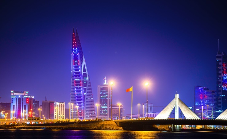 Bahrain’s landmarks lit up in red and blue in celebration of HM King ...
