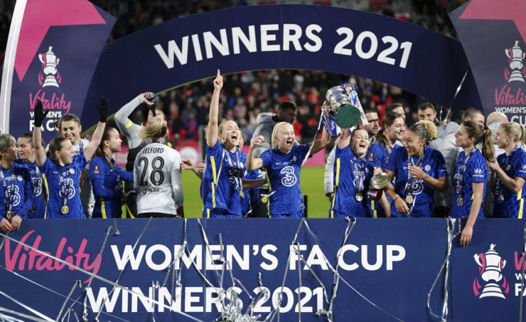 Chelsea’s women’s team completes domestic treble in England