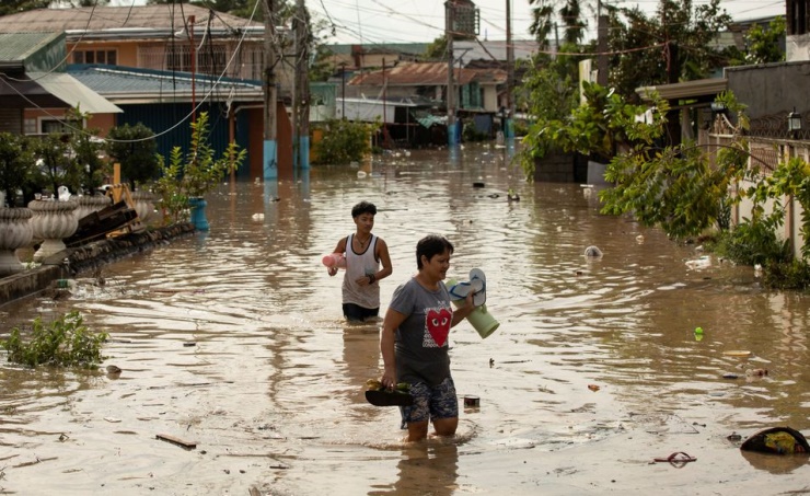 Swathes of land swamped in northern Philippines after typhoon
