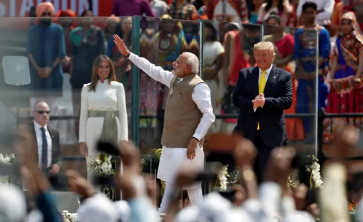 'Namaste Trump': Modi holds huge rally for president's visit